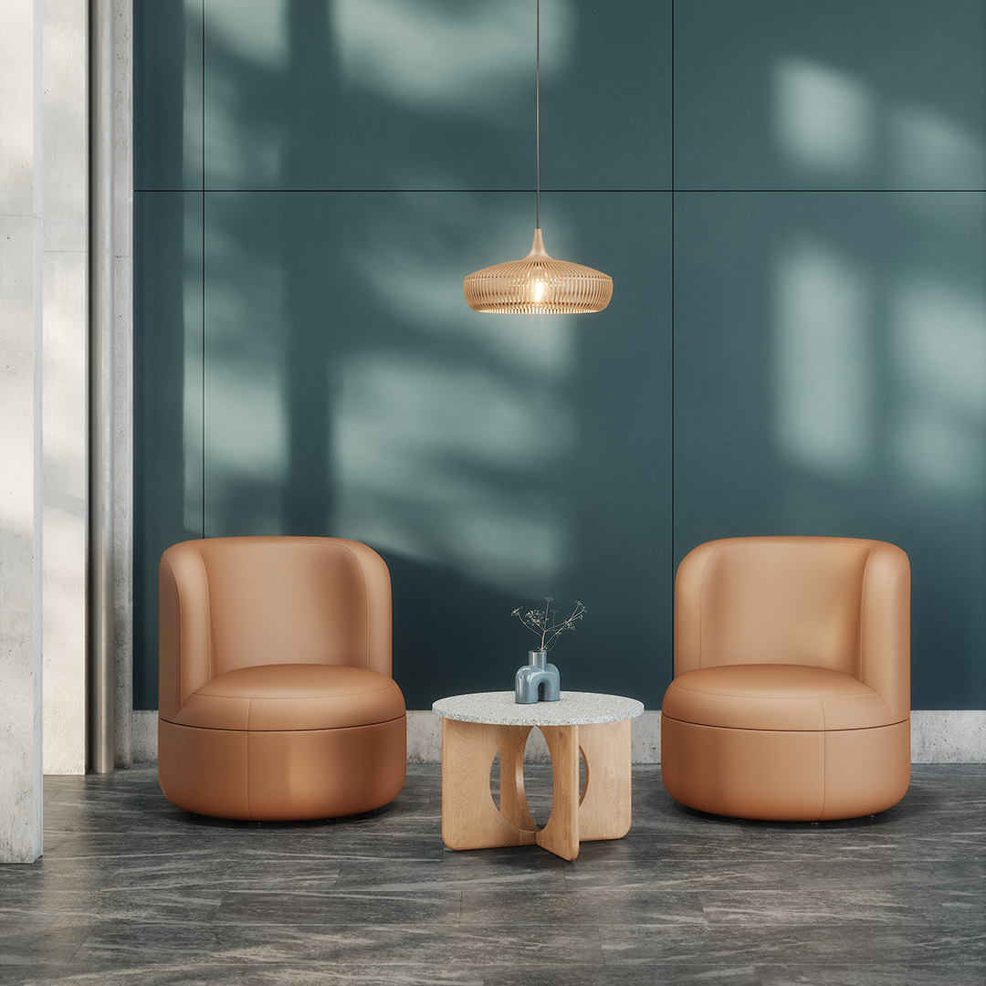 Dotti Lounge Chair with Upholstered Back - KFI Studios