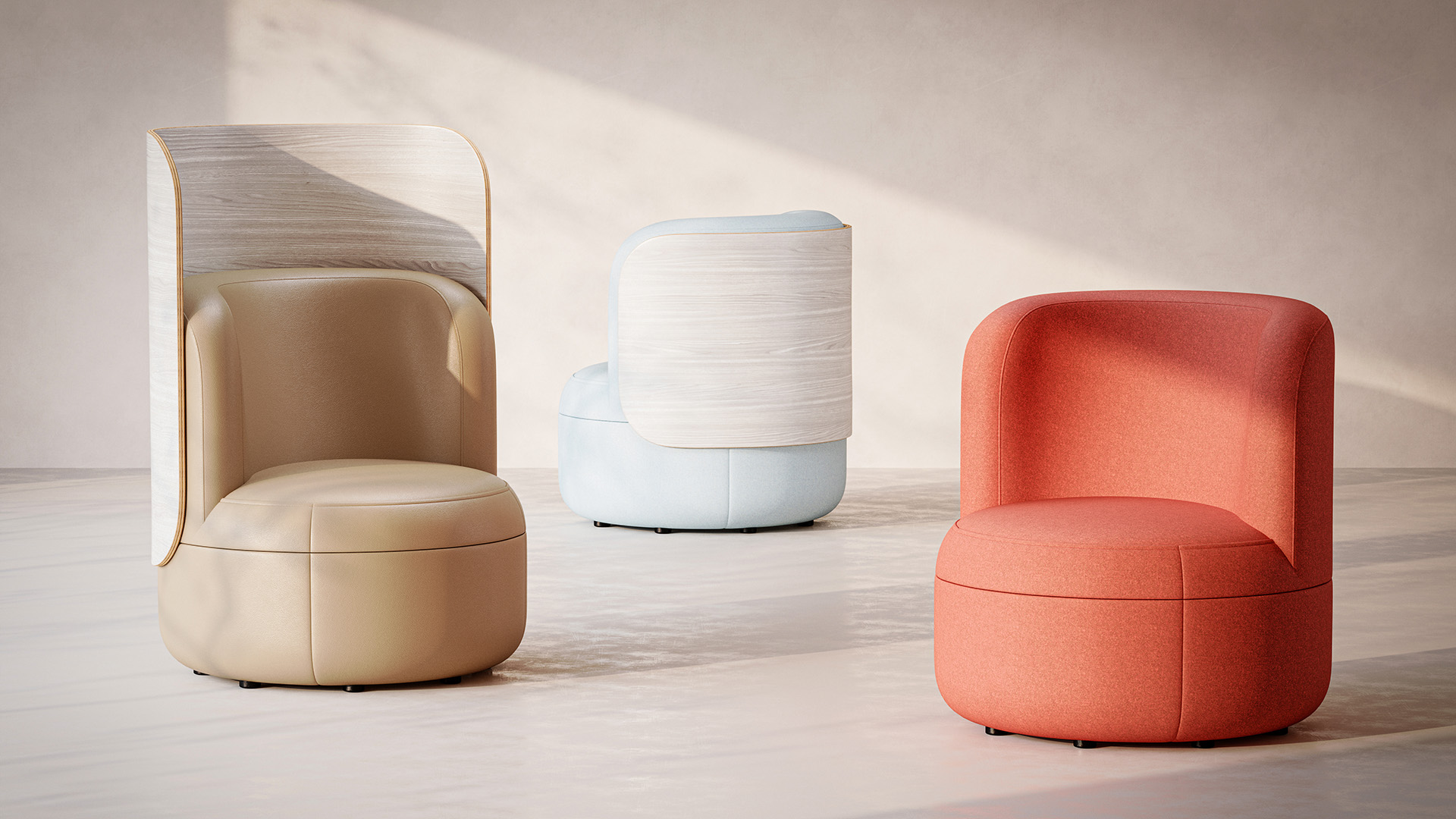 Dotti Lounge Chair with Upholstered Back - KFI Studios